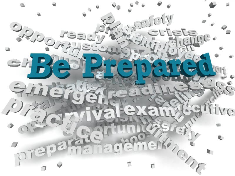 3d Image Be Prepared Word Cloud Concept Stock Illustration ...