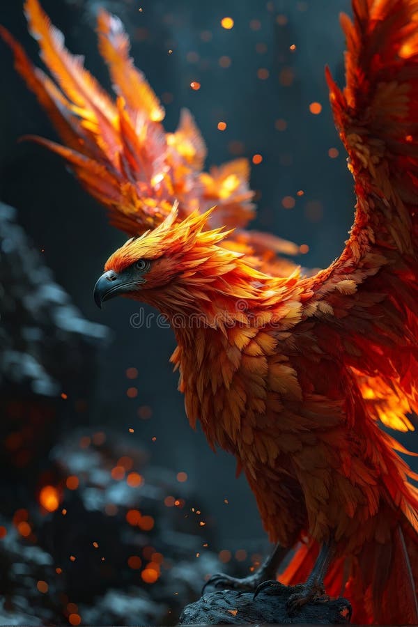 3d Image of a Beautiful Fantasy Dragon Bird Stock Illustration ...