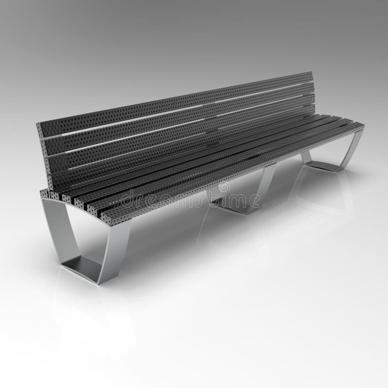 3D Image Bench Campus Line B 4 Stock Illustration - Illustration of ...