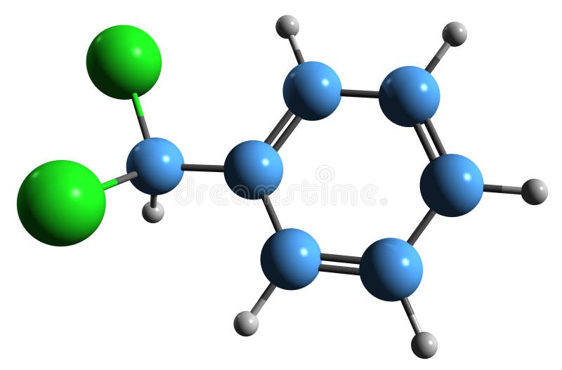 3D Image of Benzal Chloride Skeletal Formula Stock Illustration ...