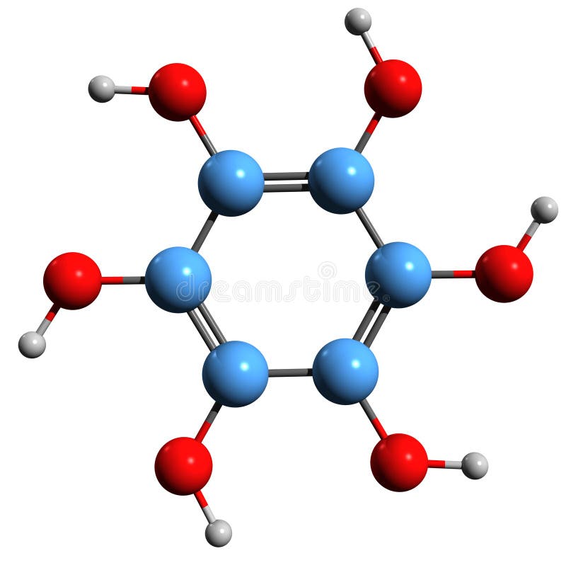 3D Image of Benzenehexol Skeletal Formula Stock Illustration ...