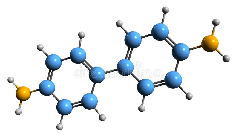 3D Image of Benzidine Skeletal Formula Stock Illustration ...