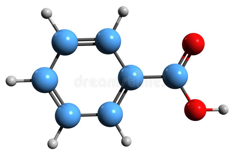 3d Image Of Benzoic Acid Skeletal Formula Stock Illustration Illustration Of Oxidation