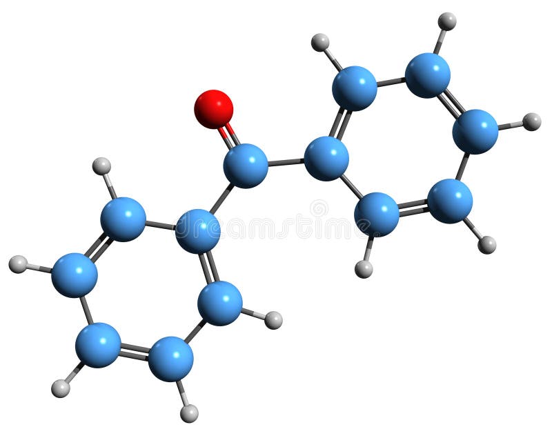 3D Image of Benzophenone Skeletal Formula Stock Illustration ...