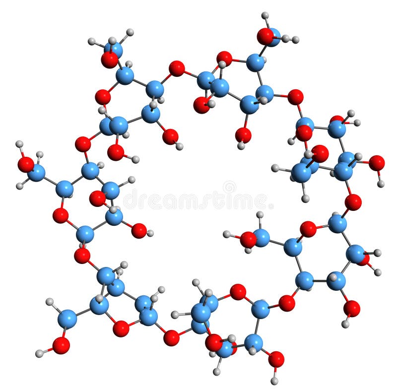 3D Image of Beta-Cyclodextrin Skeletal Formula Stock Illustration ...