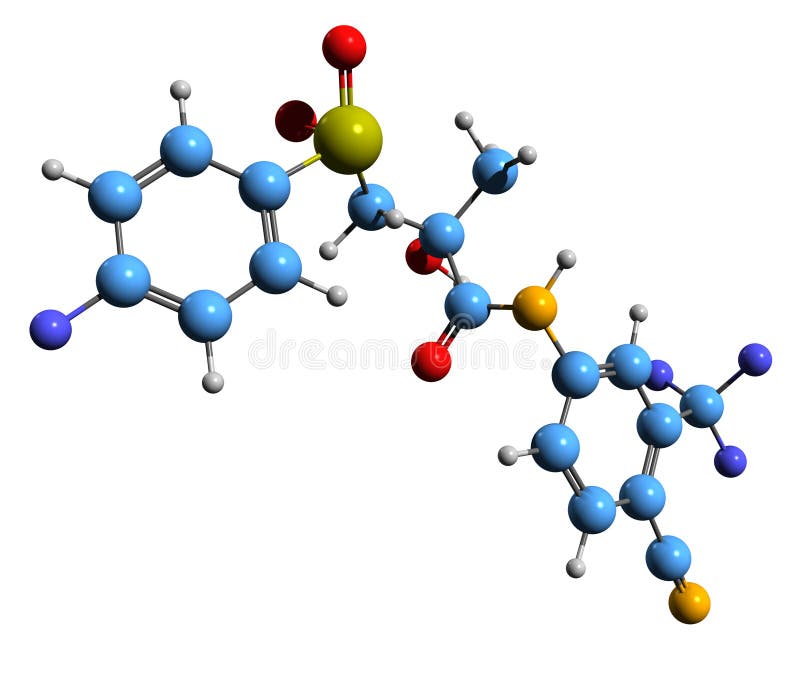 3D Image of Bicalutamide Skeletal Formula Stock Illustration ...