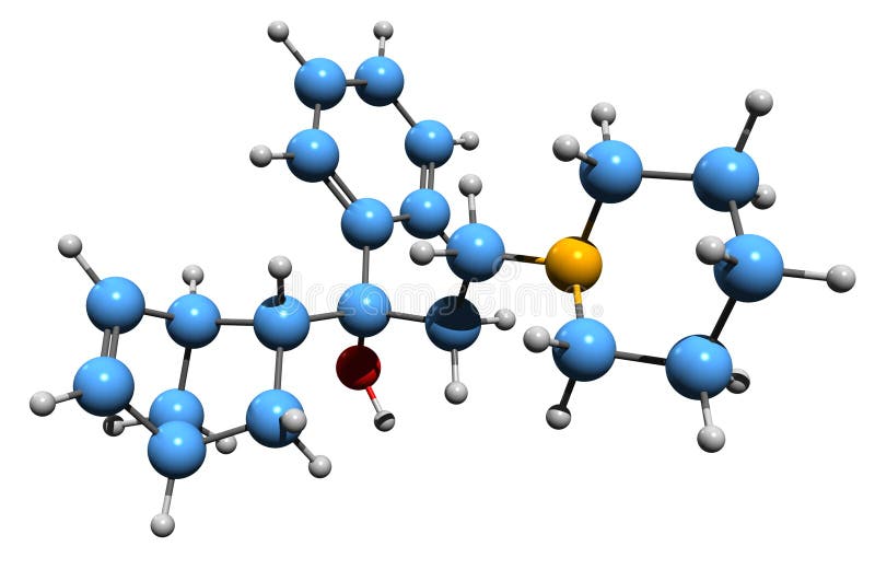 3D Image of Biperiden Skeletal Formula Stock Illustration ...