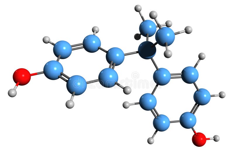 3D Image of Bisphenol a Skeletal Formula Stock Illustration ...