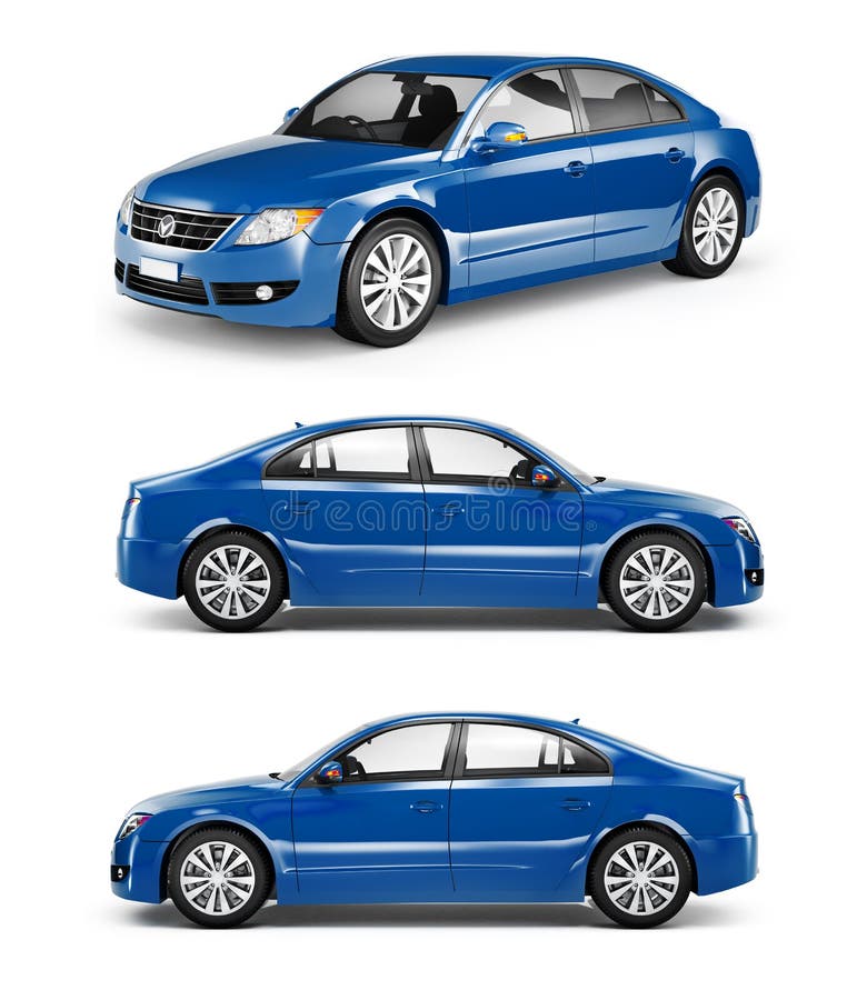 Contemporary Shiny Blue Sedan Car Stock Image - Image of contemporary ...