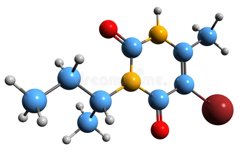 3D Image of Bromacil Skeletal Formula Stock Illustration - Illustration ...