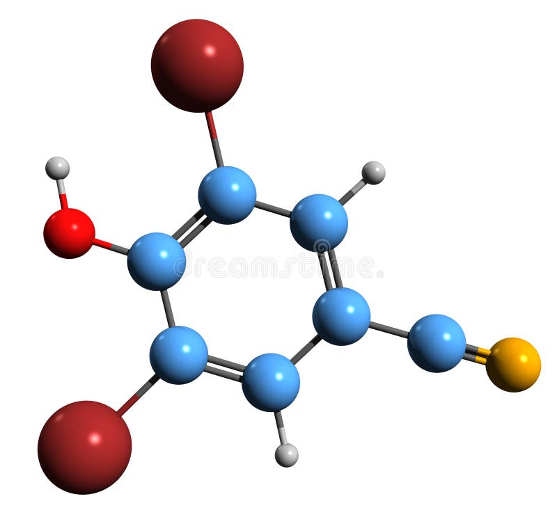 3D Image of Bromoxynil Skeletal Formula Stock Illustration ...