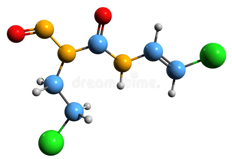 3D Image of Carmustine Skeletal Formula Stock Illustration ...