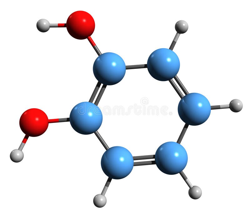 3D Image of Catechol Skeletal Formula Stock Illustration - Illustration ...
