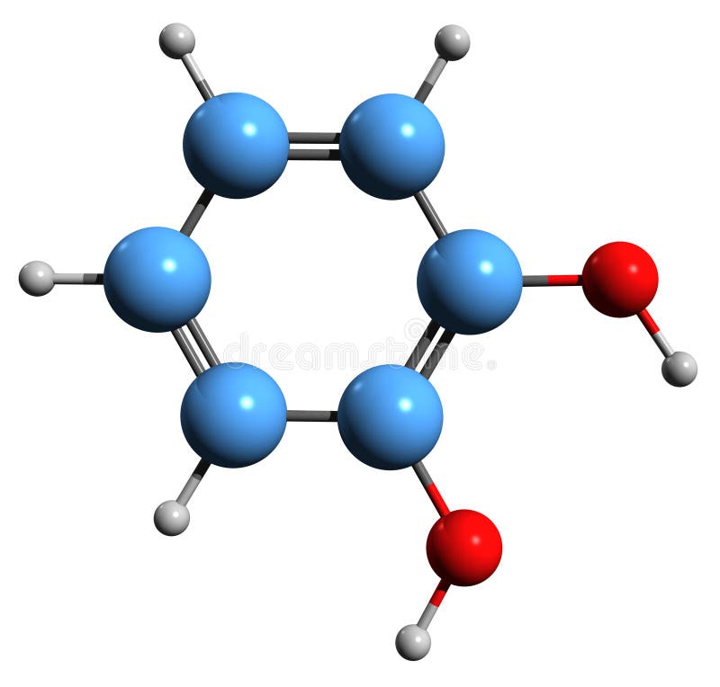 3D Image of Catechol Skeletal Formula Stock Illustration - Illustration ...