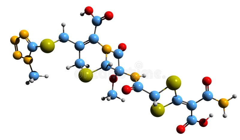 3D Image of Cefotetan Skeletal Formula Stock Illustration ...