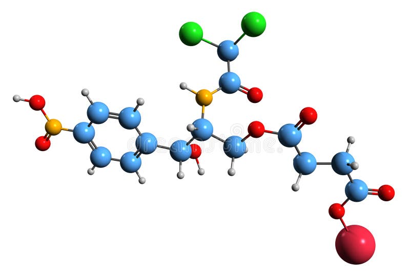 3D Image of Chloramphenicol Sodium Succinate Skeletal Formula Stock ...
