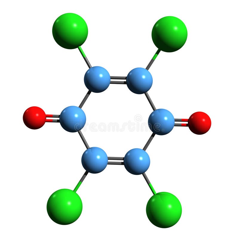 3D Image of Chloranil Skeletal Formula Stock Illustration ...