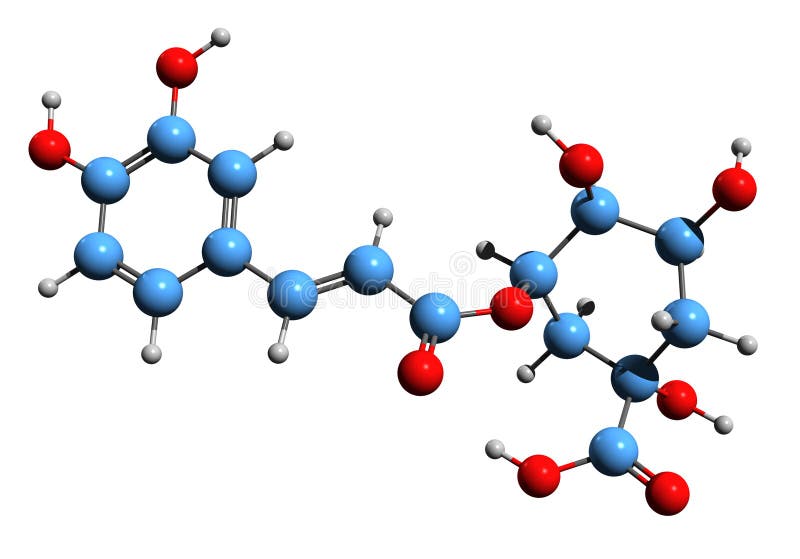 3D Image of Chlorogenic Acid Skeletal Formula Stock Illustration ...