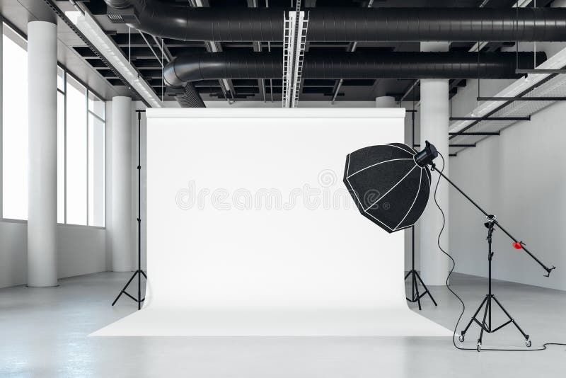 3d Image of Clean Big Space Photo Studio Stock Illustration ...