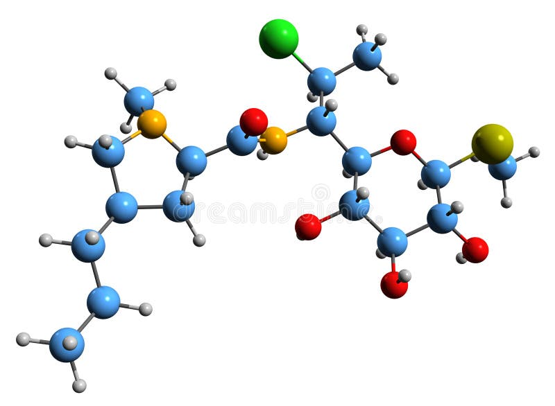 3D Image of Clindamycin Skeletal Formula Stock Illustration ...