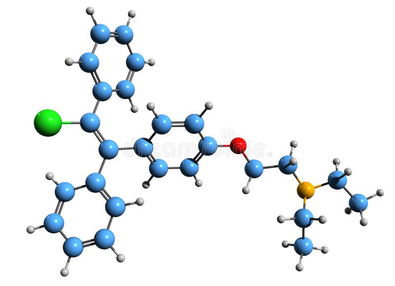 3D Image of Clomifene Skeletal Formula Stock Illustration ...