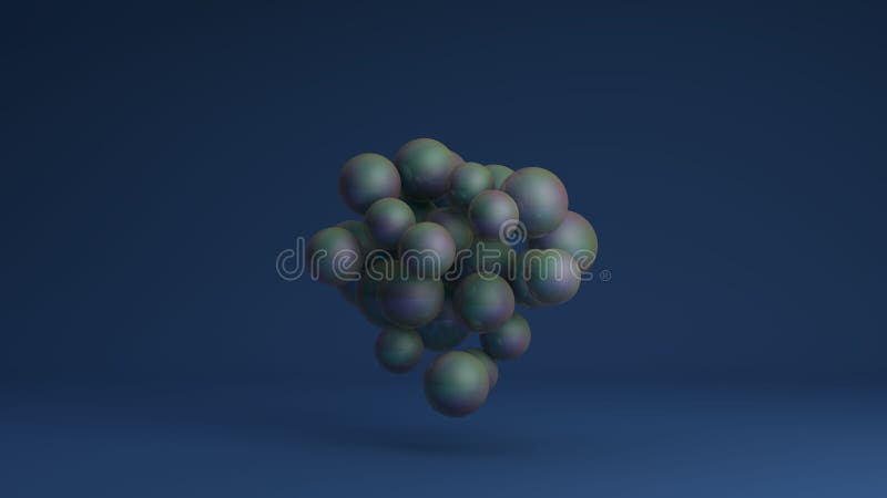 3D Image of a Cluster of Many Balls of Different Sizes with an Iris. 3D ...