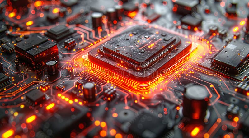 3d Image of a Computer Chip in Computer, in the Style of Vray Tracing ...