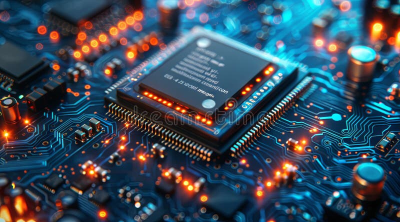 3d Image of a Computer Chip in Computer, in the Style of Vray Tracing ...