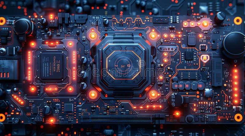 3d Image of a Computer Chip in Computer, in the Style of Vray Tracing ...