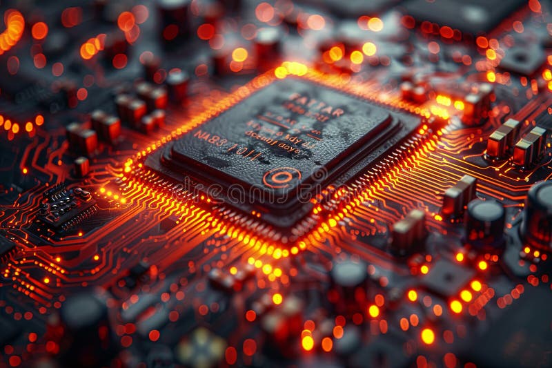 3d Image of a Computer Chip in Computer, in the Style of Vray Tracing ...