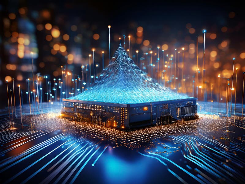 3D image of a computer CPU stock illustration. Illustration of high ...