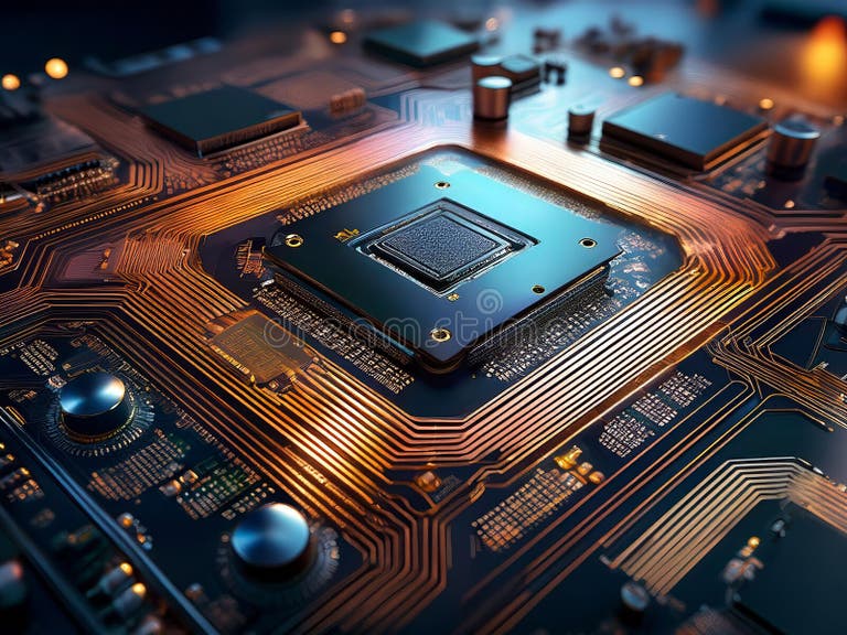 3D image of a computer CPU stock illustration. Illustration of ...