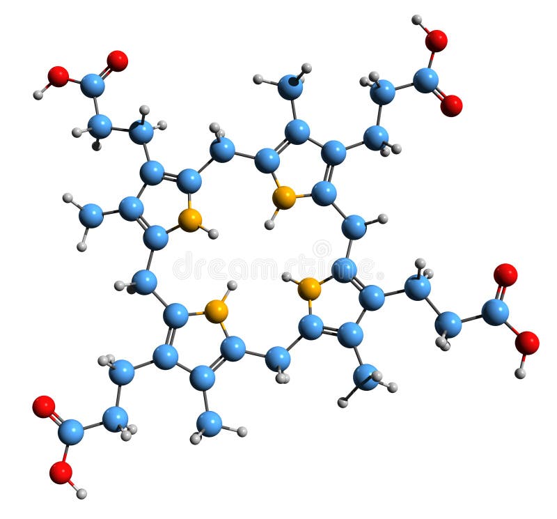 3D Image of Coproporphyrinogen III Skeletal Formula Stock Illustration ...