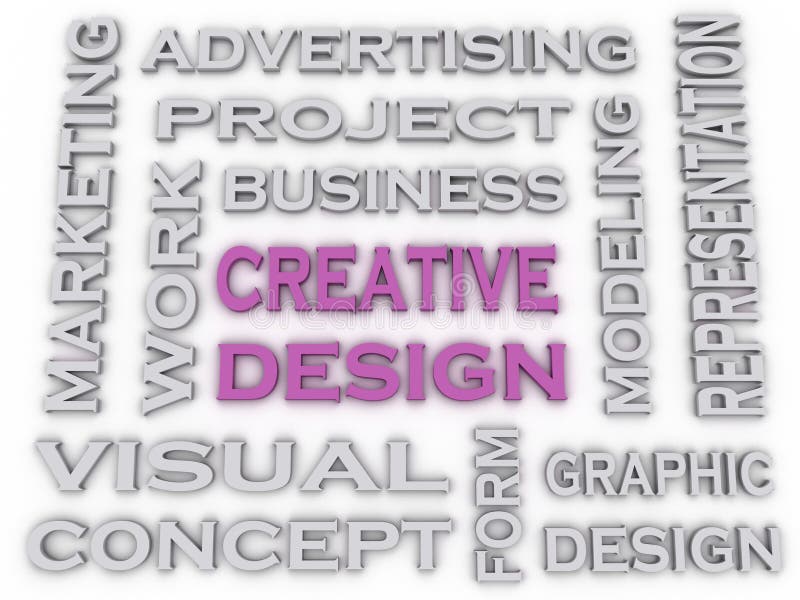 3d Image Creative Design Issues Concept Word Cloud Background Stock ...