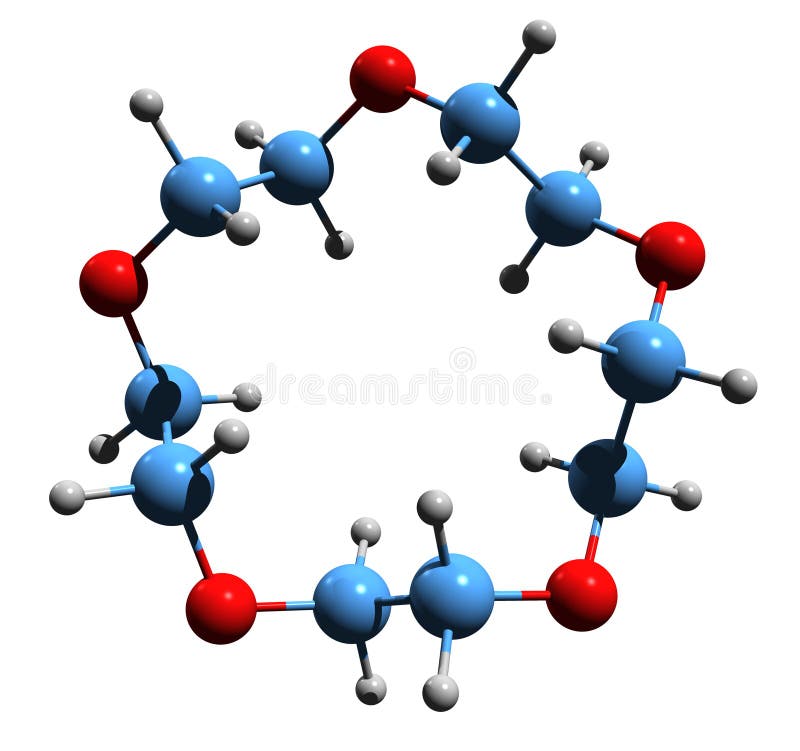 3D Image of 15-Crown-5 Skeletal Formula Stock Illustration ...