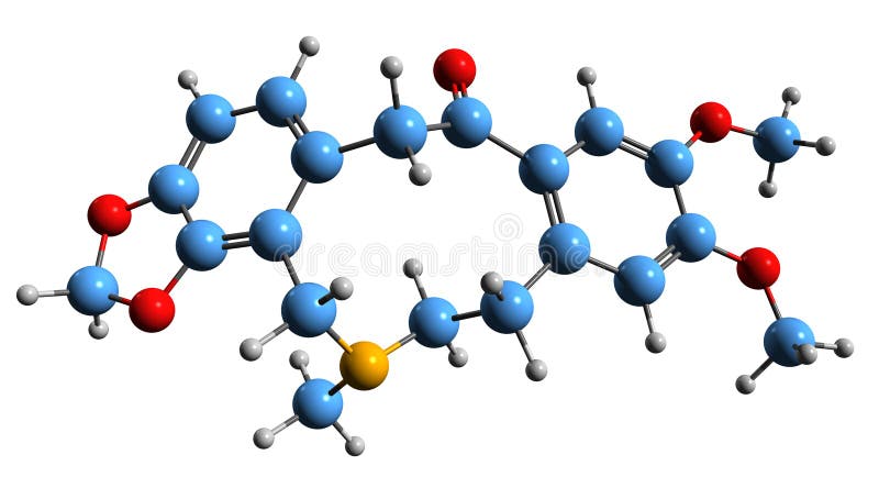 3D Image of Cryptopine Skeletal Formula Stock Illustration ...