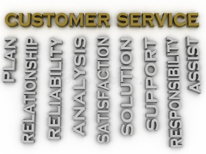 3d Image Customer Service Issues Concept Word Cloud Background Stock ...