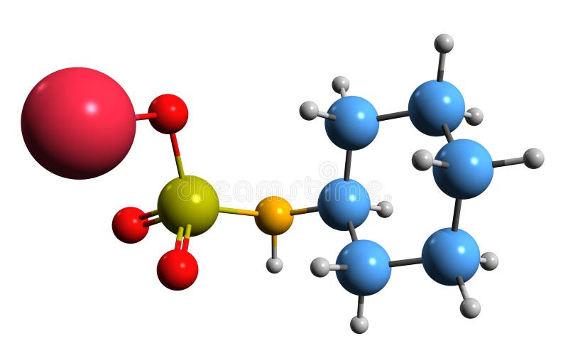3D Image of Cyclamate Skeletal Formula Stock Illustration ...