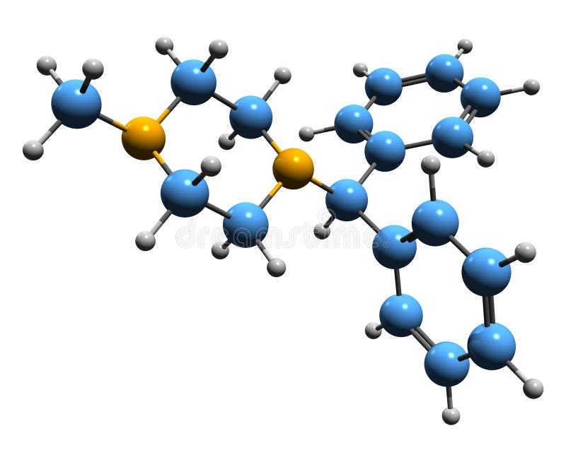 3D Image of Cyclizine Skeletal Formula Stock Illustration ...