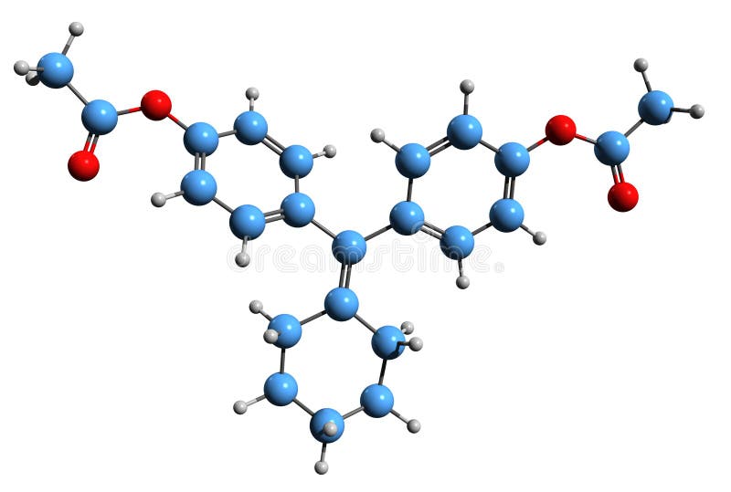 3D Image of Cyclofenil Skeletal Formula Stock Illustration ...