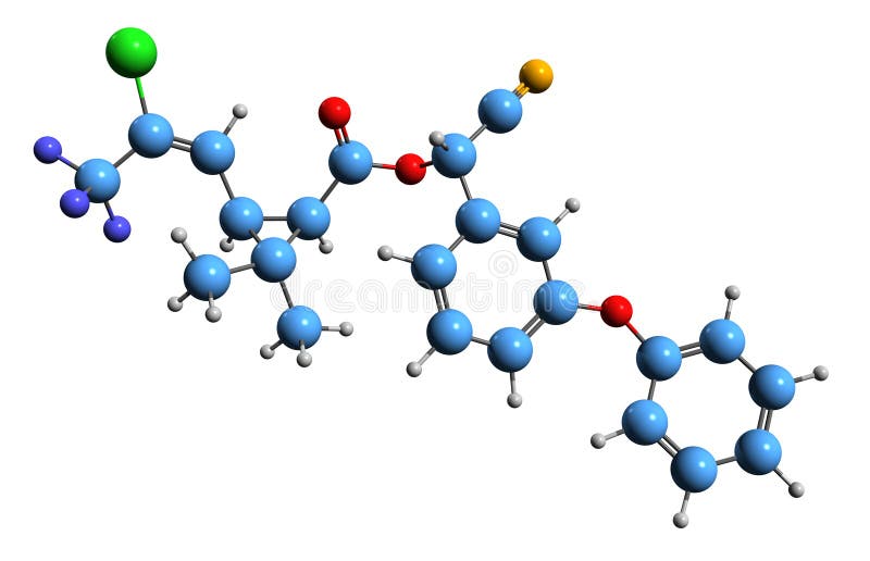 3D Image of Cyhalothrin Skeletal Formula Stock Illustration ...