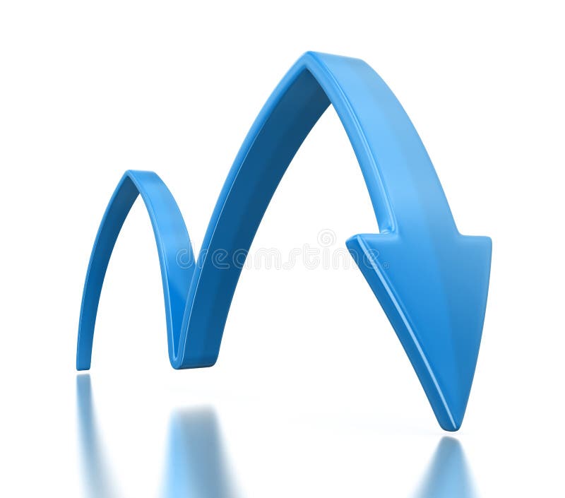 3d Image of 3d Arrow Downwards Stock Illustration - Illustration of ...