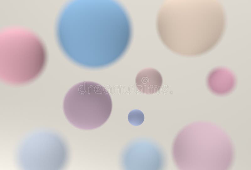 3D Image of Delicate Ball Background - Pastel Sphere with DOF Effect ...