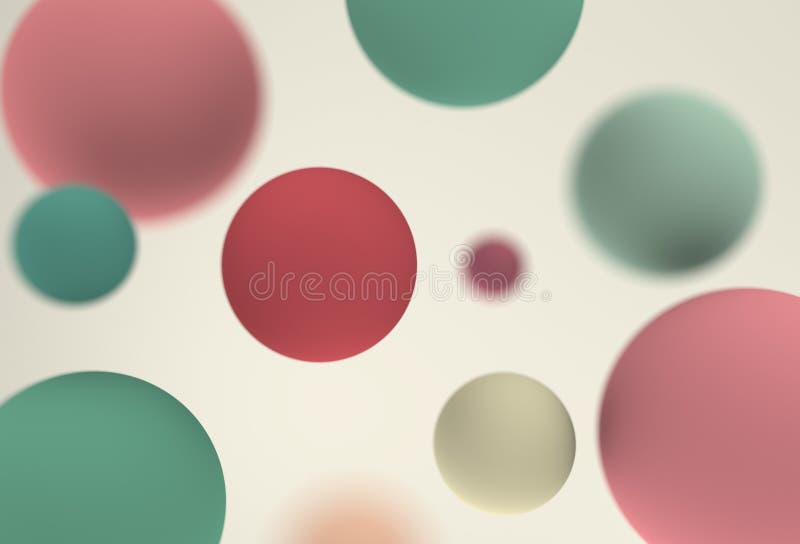 3D Image of Delicate Ball Background - Pastel Sphere with DOF Effect ...