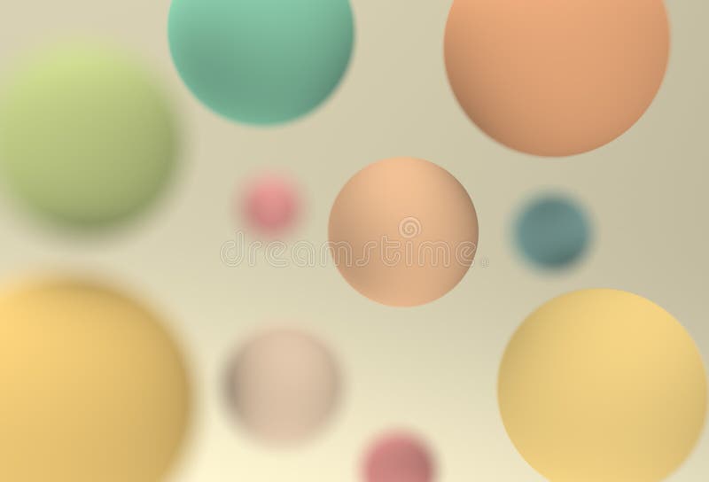 3D Image of Delicate Ball Background - Pastel Sphere with DOF Effect ...