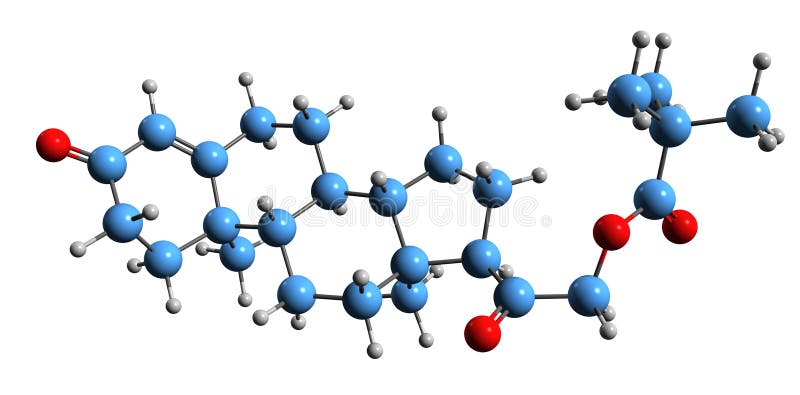 3D Image of Desoxycorticosterone Pivalate Skeletal Formula Stock ...