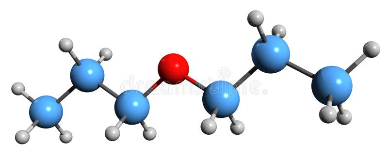 3D Image of Di-n-propyl Ether Skeletal Formula Stock Illustration ...