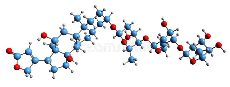 3D Image of Digoxin Skeletal Formula Stock Illustration - Illustration ...