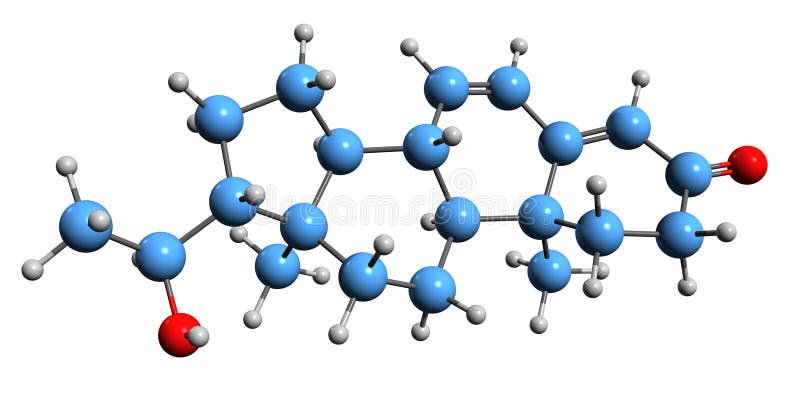 3D Image of Dihydrodydrogesterone Skeletal Formula Stock Illustration ...