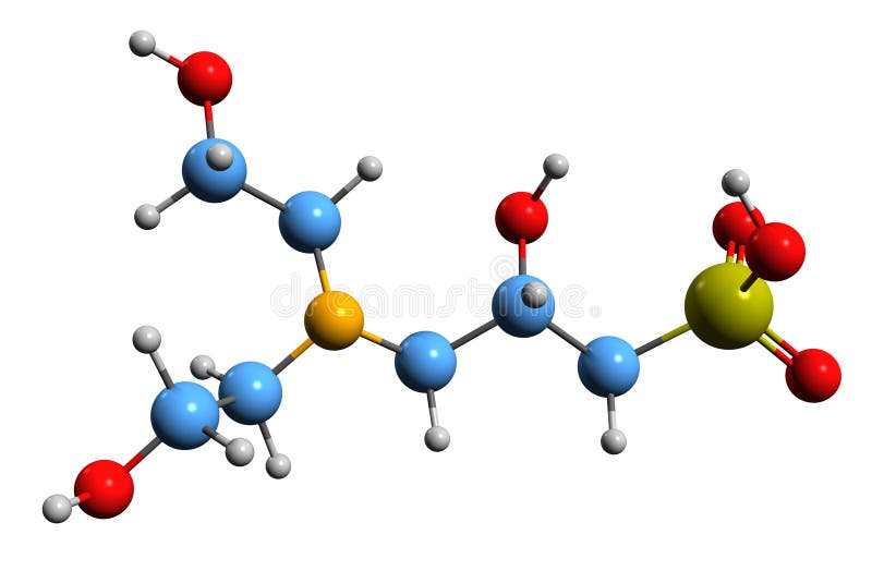 3D Image of DIPSO Skeletal Formula Stock Illustration - Illustration of ...